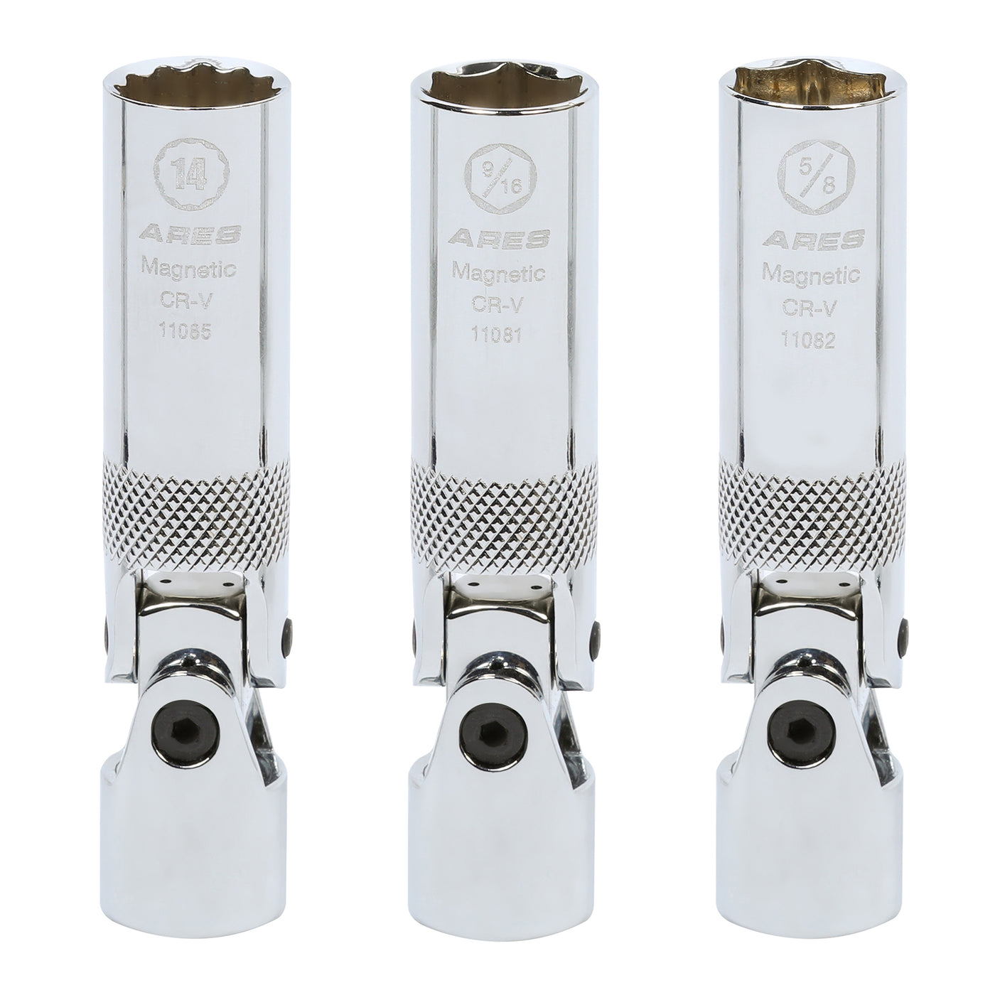 ARES 11080 - 3-Piece Spring Loaded Universal Joint Magnetic Spark Plug ...