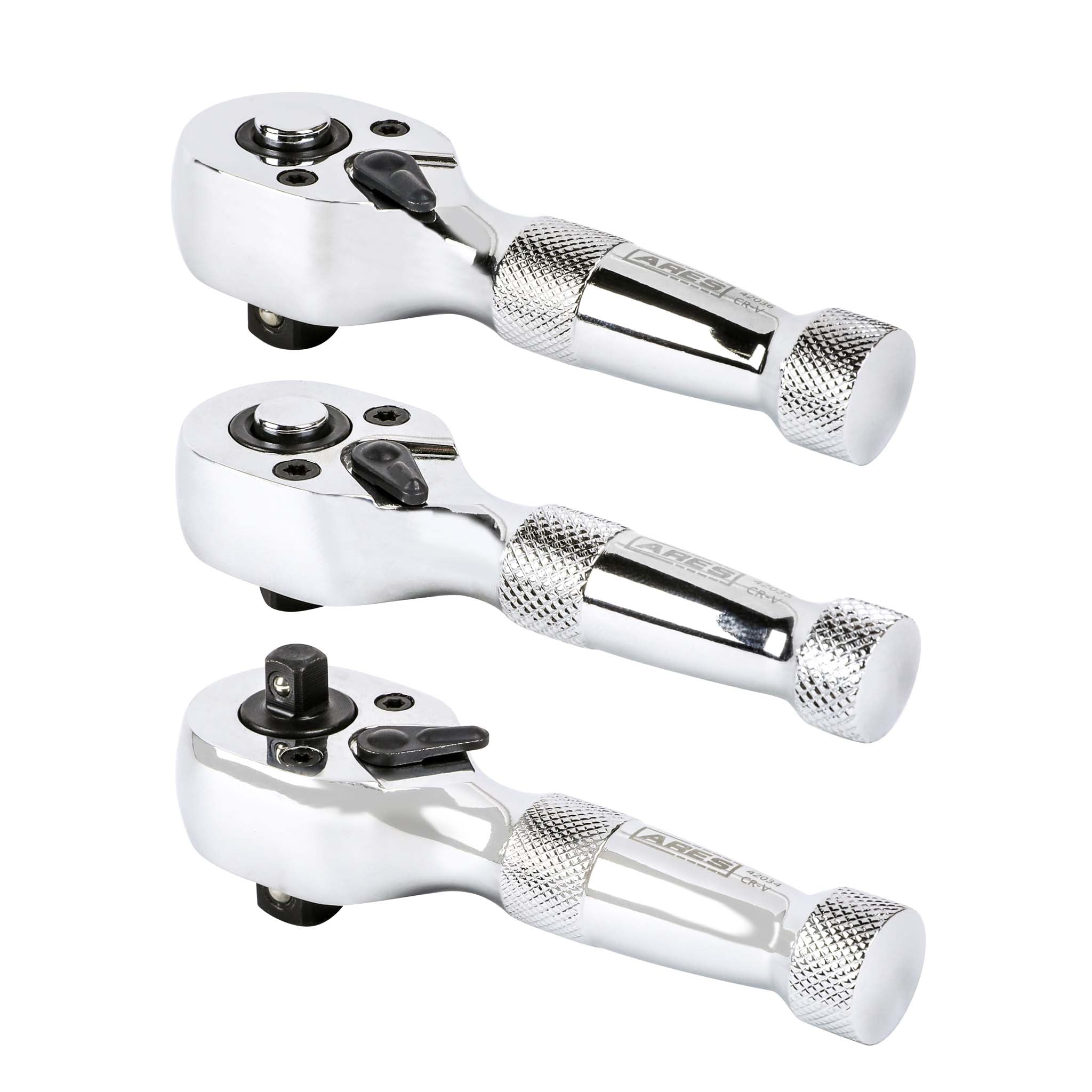 3-Piece 72-Tooth Stubby Ratchet Set – ARES Tool, MJD Industries, LLC